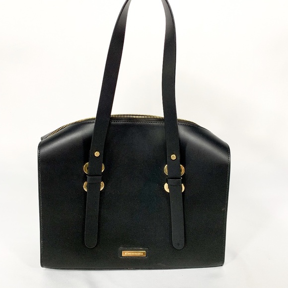 BCBGMaxAzria | Bags | Bcbg Maxazria Black Leather Structured Handbag ...